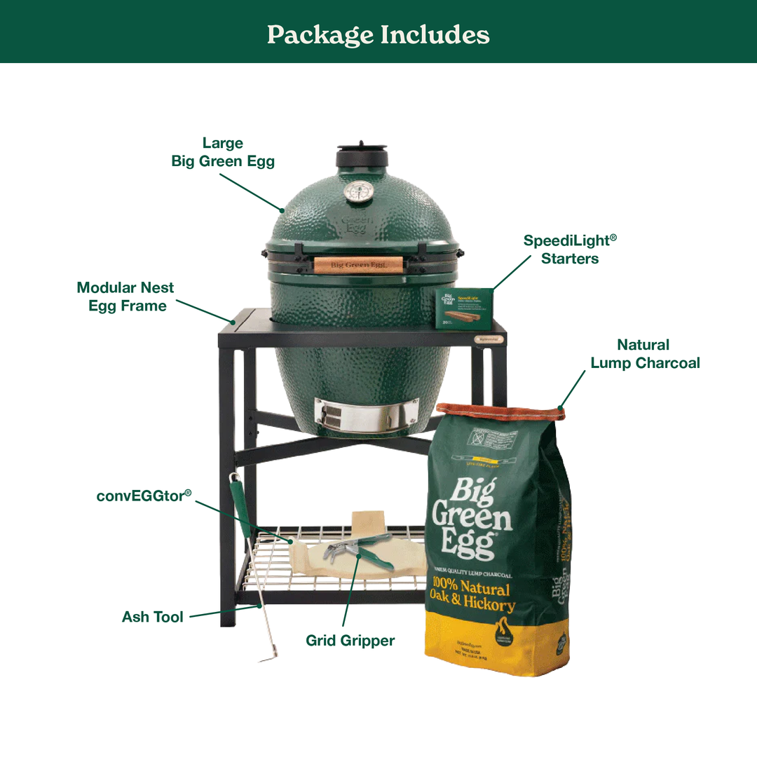 Big Green Eggs & Packages with Tables, Nests, and More